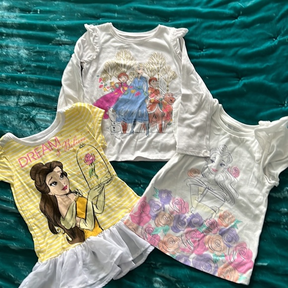 Disney | Shirts & Tops | 3 Disney Princess Tops 5t | Poshmark